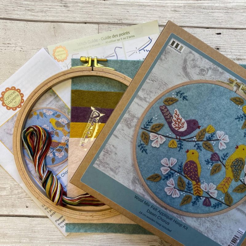 Dawn Chorus Felt Appliqué Hoop Kit by Corinne Lapierre - The Knitters Attic